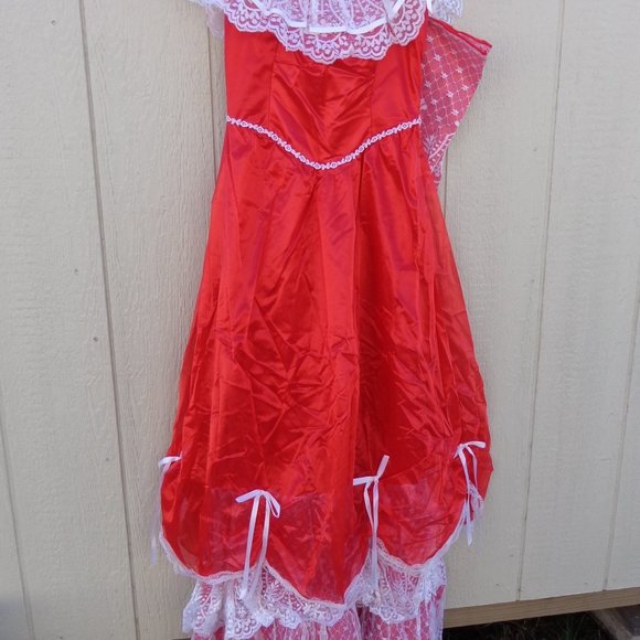 Alfred Angelo | Dresses | Nos Vintage Red White Southern Belle Formal ...